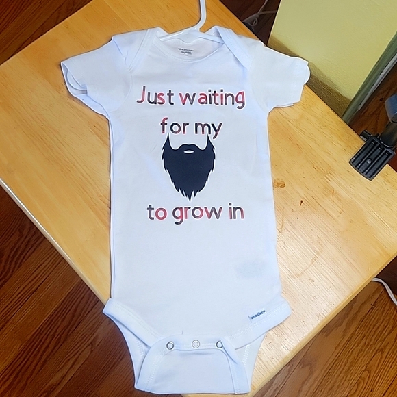 Gerber | One Pieces | 2mo Boys White Gerber Onesie Just Waiting For My Beard To Grow In | Poshmark